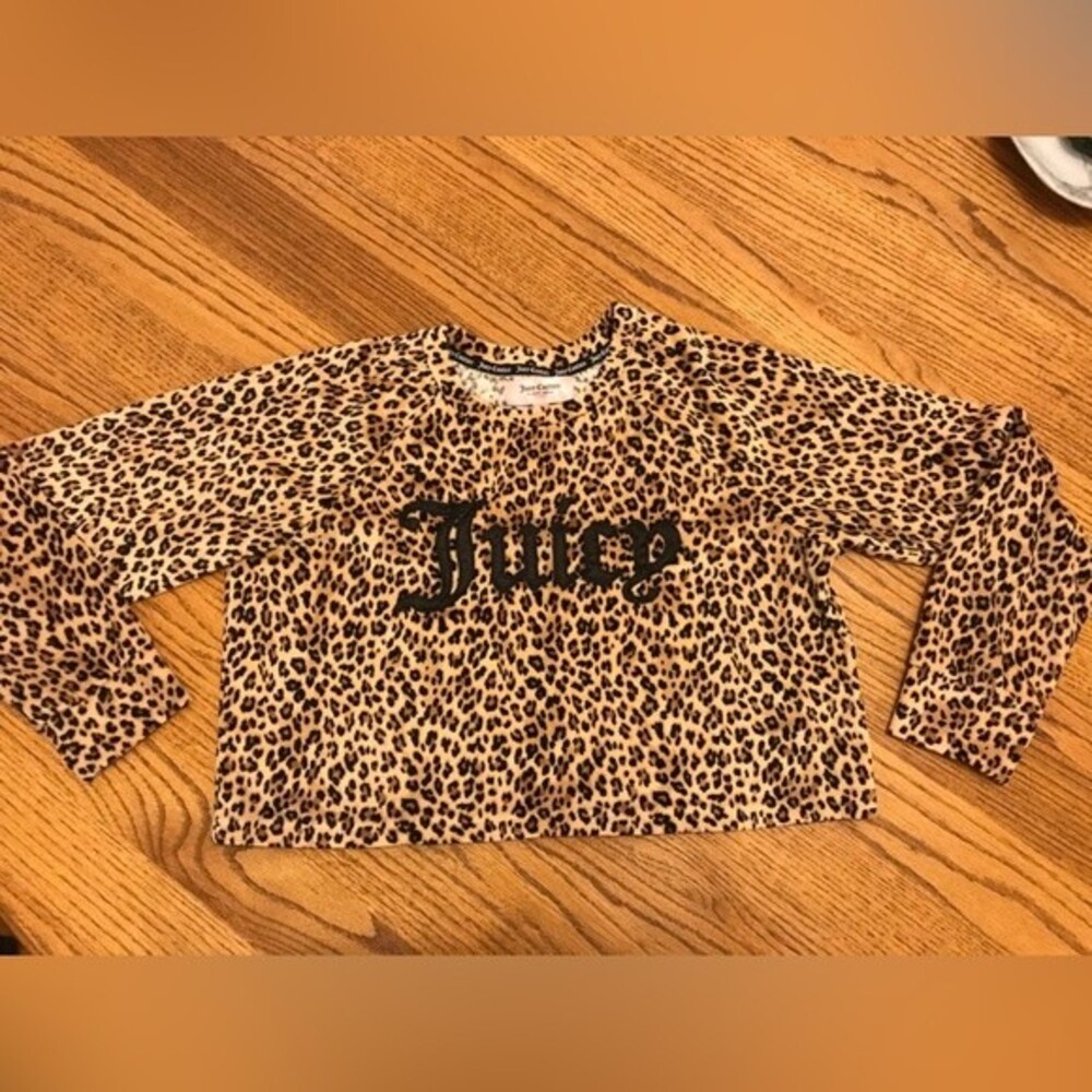 Juicy Couture Velour Leopard Print Sleepwear Crop Lon… - Gem